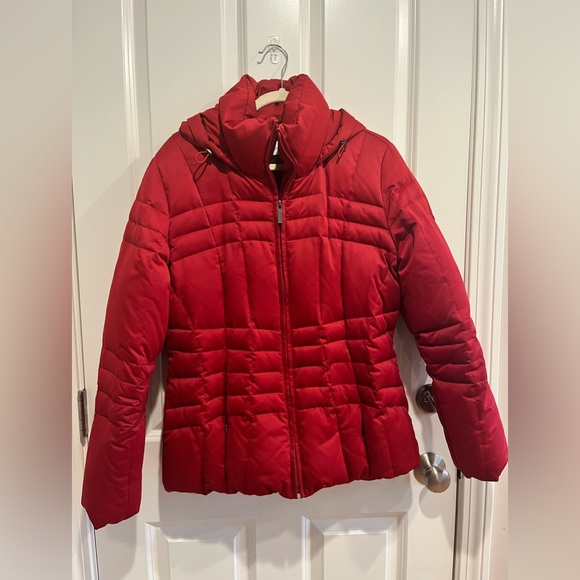 Calvin Klein | Jackets & Coats | Calvin Klein Red Puffer Coat | Poshmark